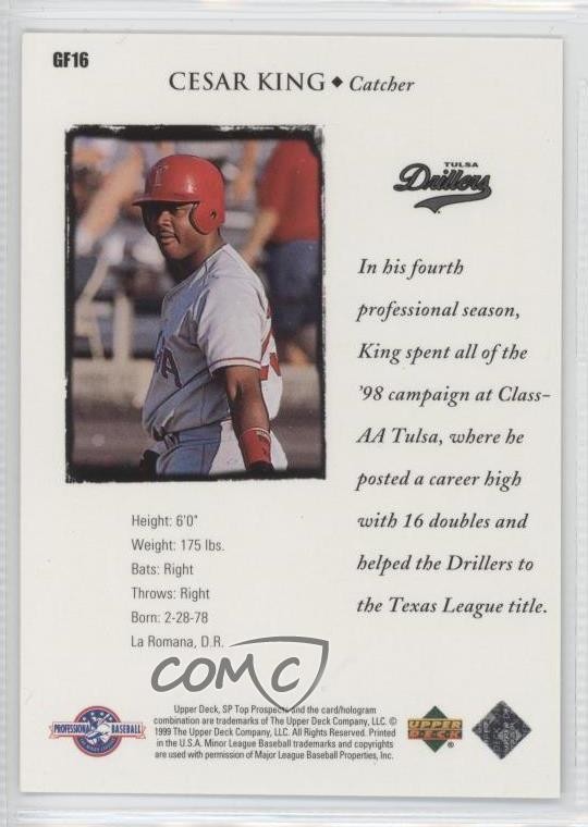 1999 SP Top Prospects Great Futures Cesar King #GF16 0s5 | eBay