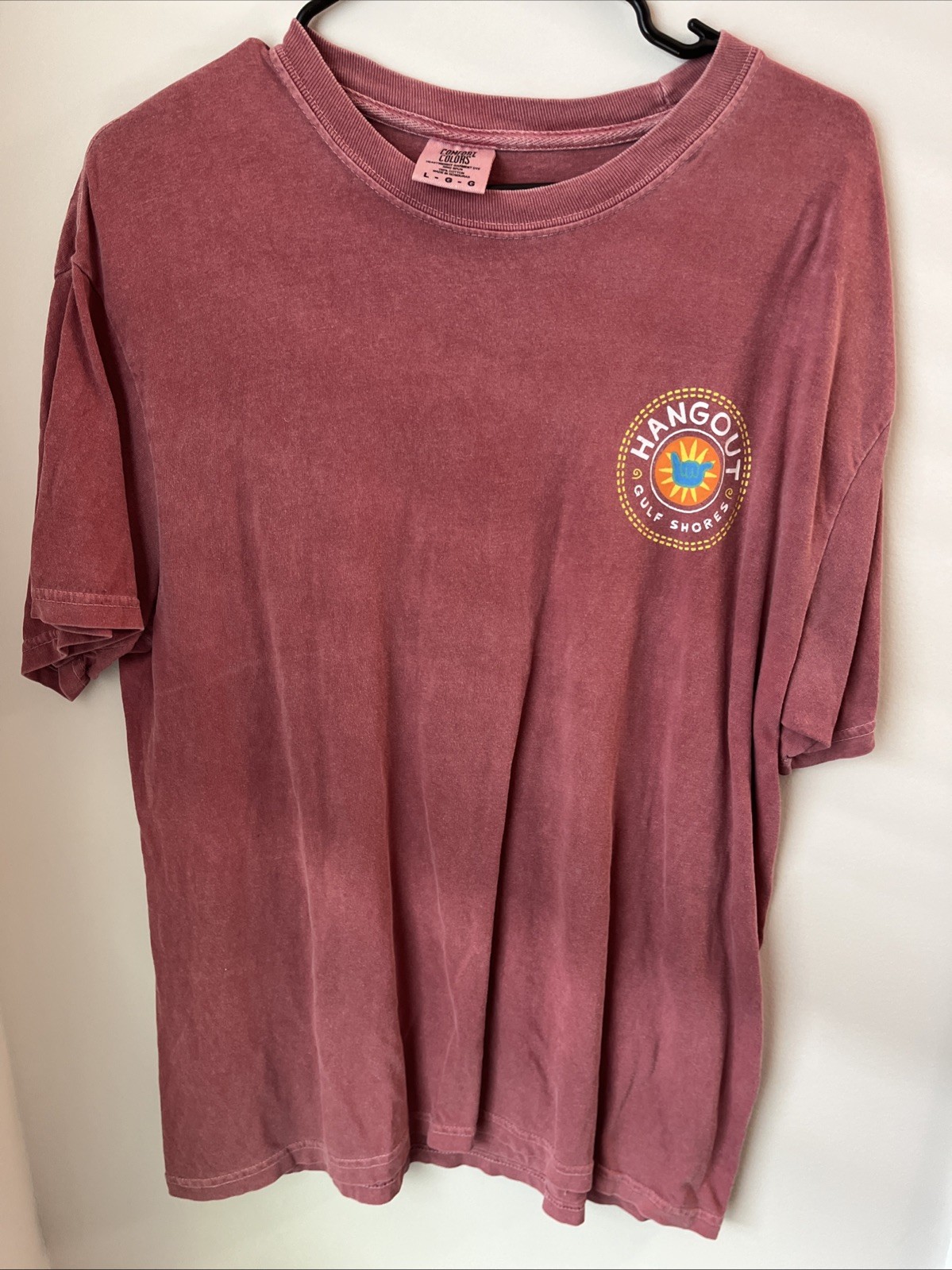 Men’s Hangout Gulf Shores Red Graphic Beach T-shirt S… - Gem