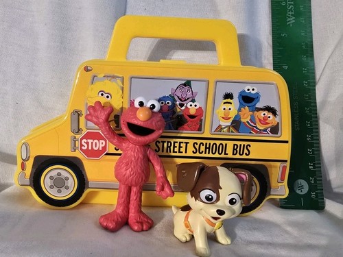 Elmo & Tango Dog PVC Figures & 6.25" L Sesame Street School Bus ...