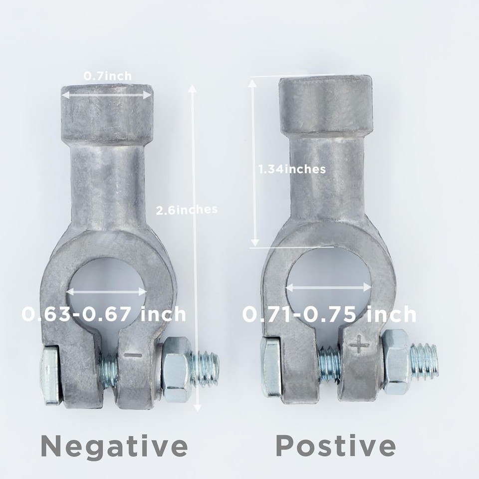 1 Pair Car Battery Terminal Connector, Top Post to Side Post Battery ...