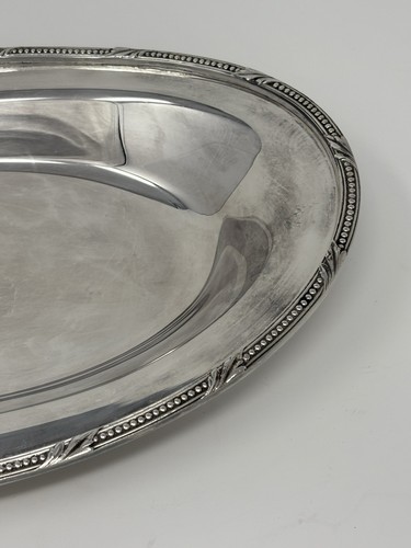 Waterford Silver Plated 12" Tray Dish Oval Plate Acanthus Beaded W 312 ...