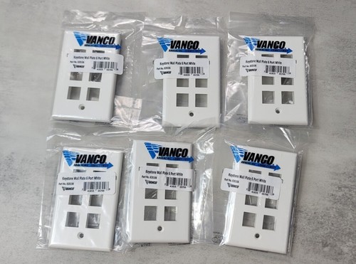 6 Pcs 6 Hole Port Keystone Jack Insert Snap In Wall Plate Faceplate 1 ...