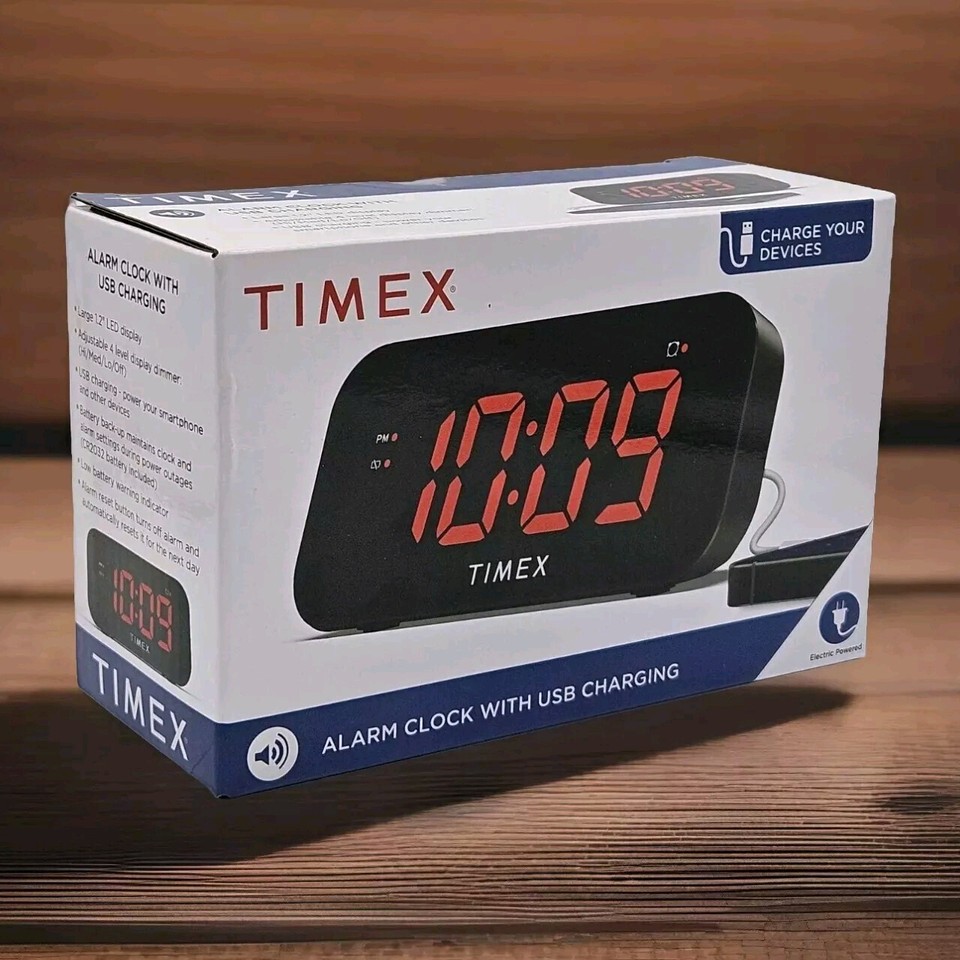 Timex® Alarm Clock with USB Charging Charge Your Devices | eBay
