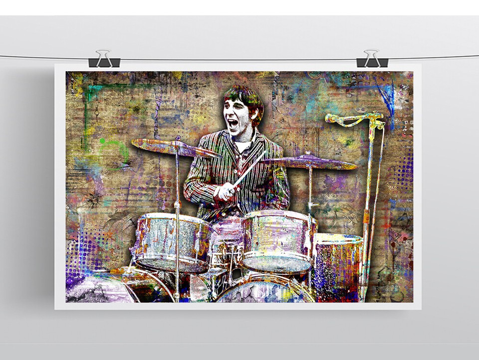 KETIH MOON 20x30in Poster, Keith Moon THE WHO Pop Artwork Free Shipping ...