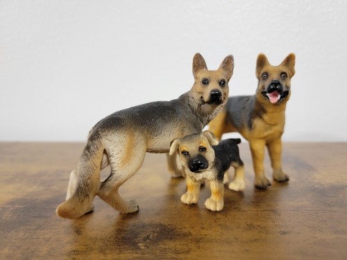 Schleich Lot of 3 German Shepard Dog 16323 16343 16375 Domestic Animal ...