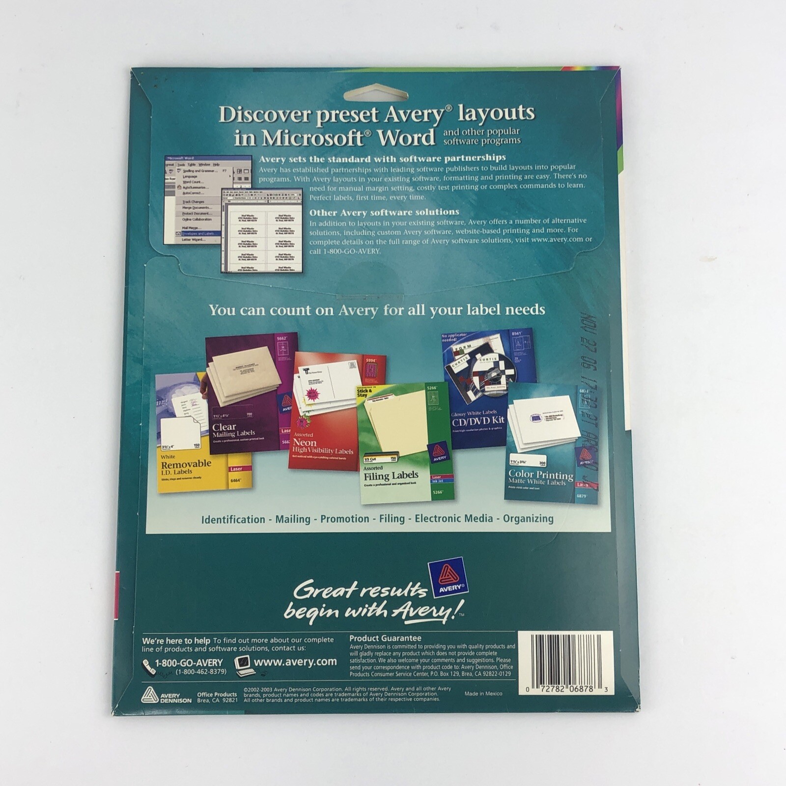 Avery Dennison Ave-6878 Color Printing Label - 3.75" Width X 4.75 ...