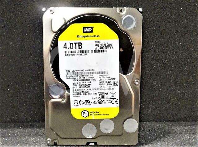 Western Digital RE WD4000FYYZ 4 TB,Internal,7200 RPM,3.5 inch Hard ...