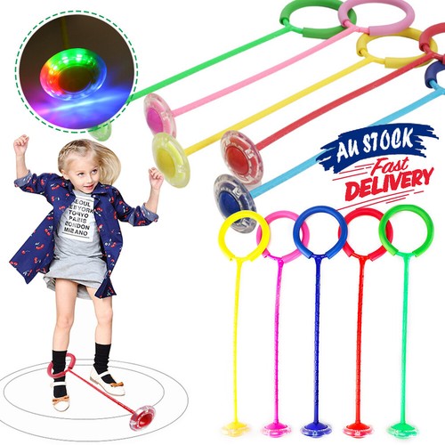 Kids Gift LED Flashing Skip Ball Ring Ankle Jump Ropes Exercise ...