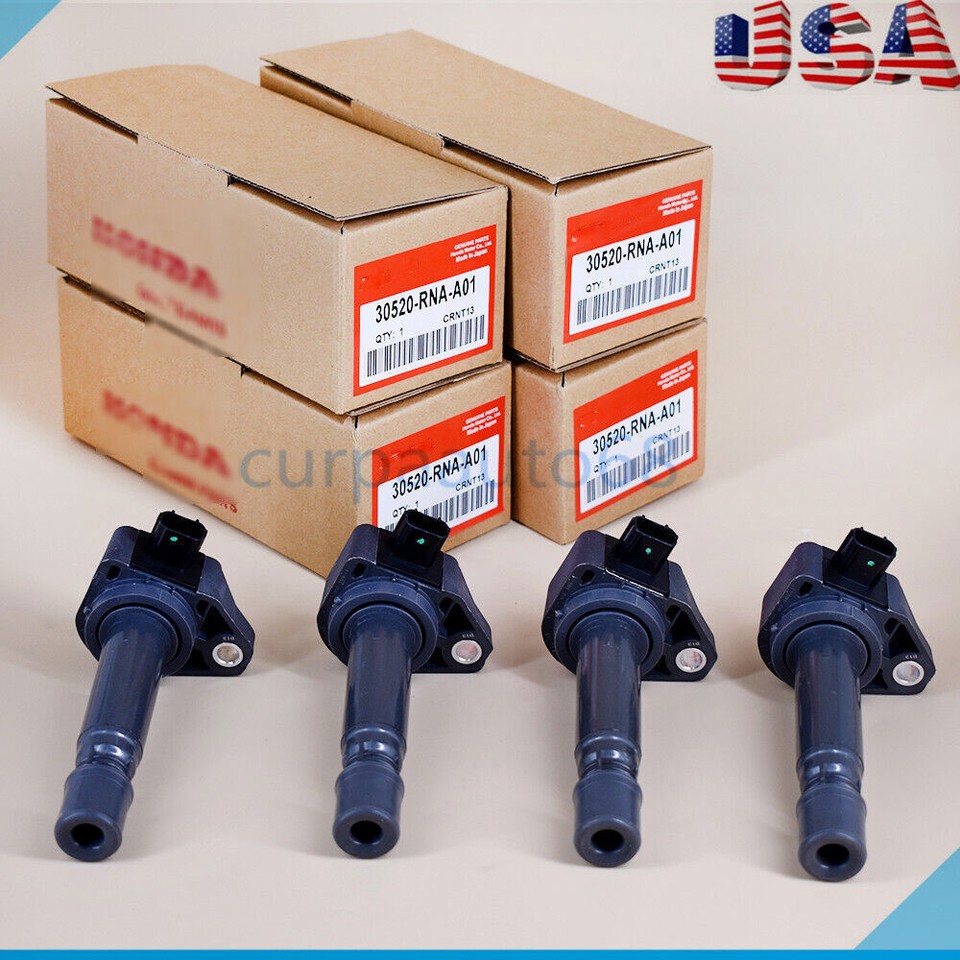 4 PCS Genuine IGNITION COIL For 2006 -2011 HONDA CIVIC 1.8L 30520-RNA ...