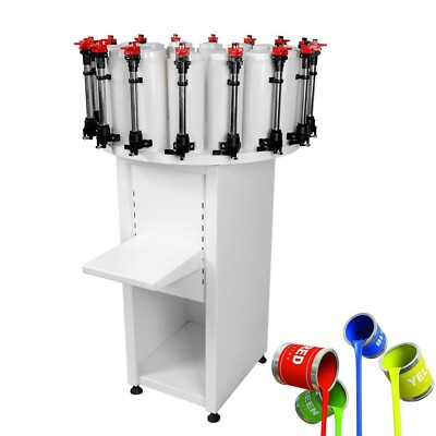 110V 12 Station Paint Colorant Dispenser 2.3L Double Gauge Paint ...