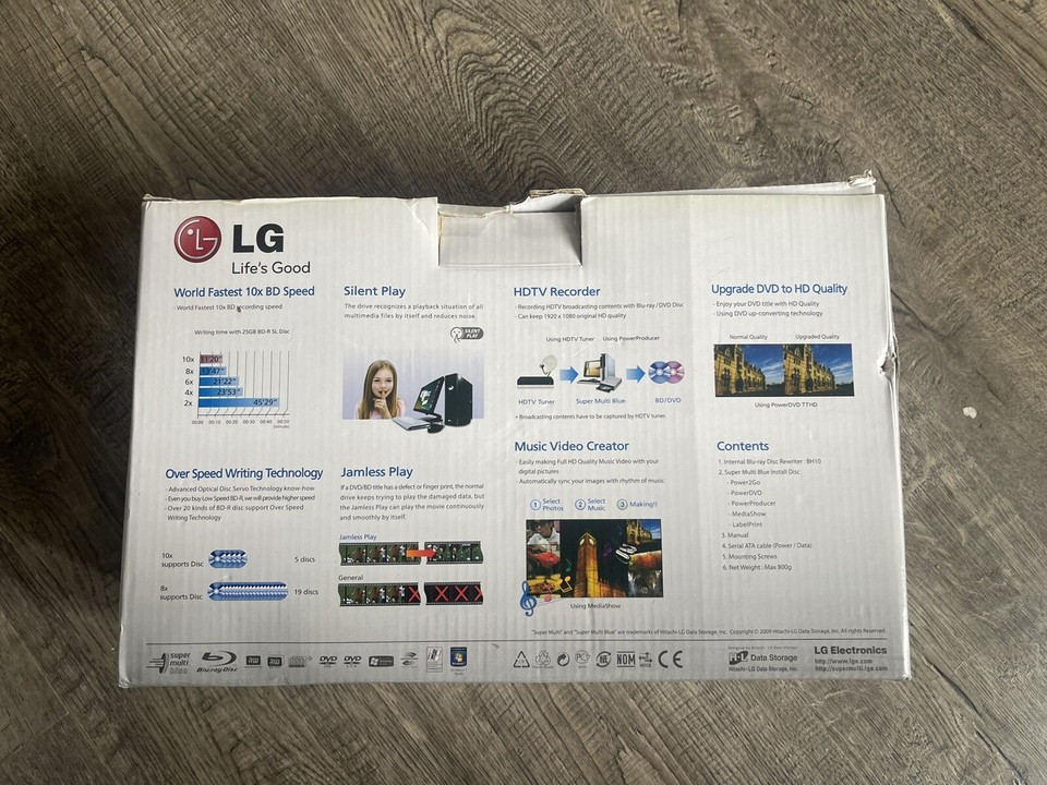 LG Super Multi Blue Internal SATA 16x Blu-ray Disc Rewriter- BH16NS40 ...