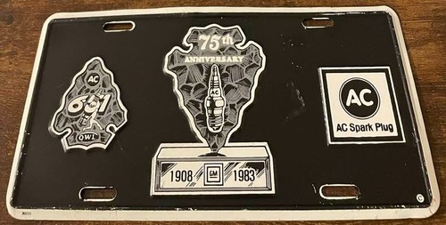 1983 AC Spark Plug Delco Booster License Plate 75th Anniv General ...