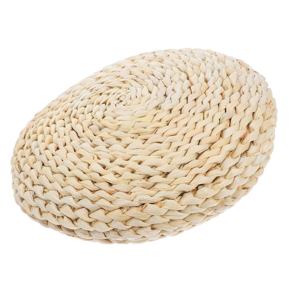Yoga Meditating Cushion Straw Cotton Knitted Round Floor Sitting Mat ...