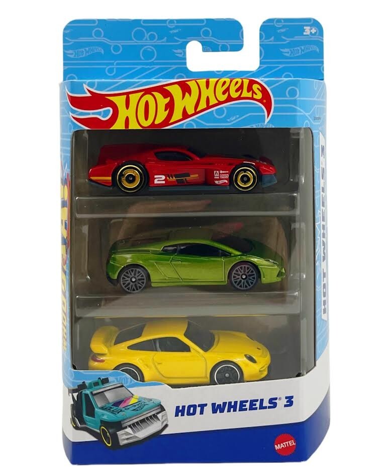 Hot Wheels 3-Car Pack, Multipack of 3 Hot Wheels Vehicles, Styles May ...