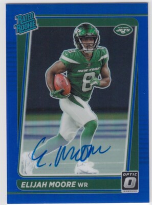 2021 Donruss Optic Blue Holo Rookie Auto Card of ELIJAH MOORE /99 ...