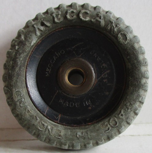 Meccano 142c Grey Rubber Tyre 1" Interior w 22 Black Pulley 1" Original ...
