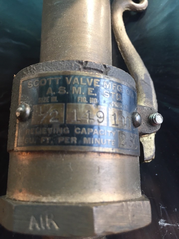 Scott Valve Mfg. Safety Valve Steam Pop Off - Pressure relief valve ...