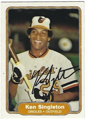 Autograph Signed 1982 Fleer 179 Ken Singleton Baltimore Orioles Tough ...