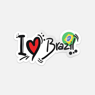 I Love Brazil Travel Slogan Vinyl Sticker Decal | eBay