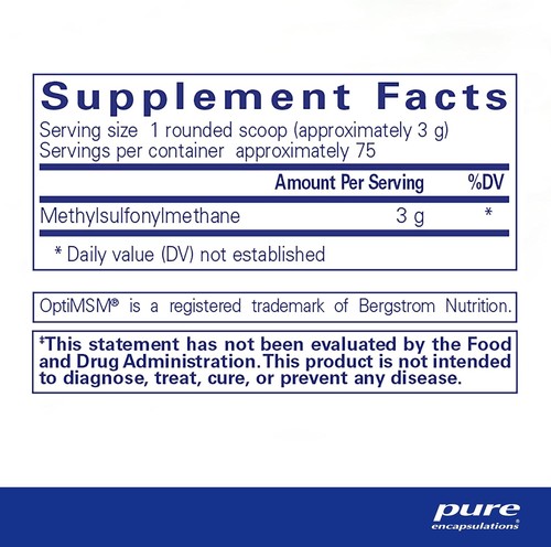 Pure Encapsulations MSM Powder | Hypoallergenic 8 Ounce (Pack of 1 ...