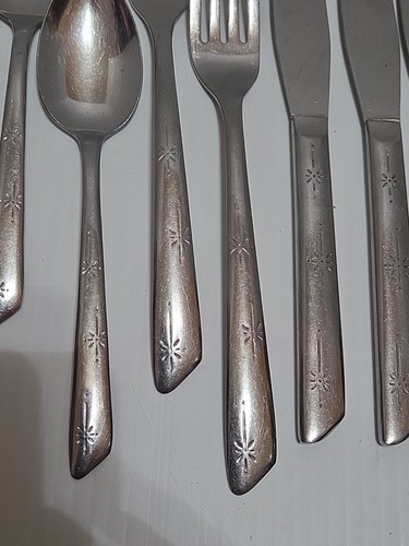 Silco Stainless USA Flatware Set Of 11 GALAXY STARBURST Spoon Fork ...