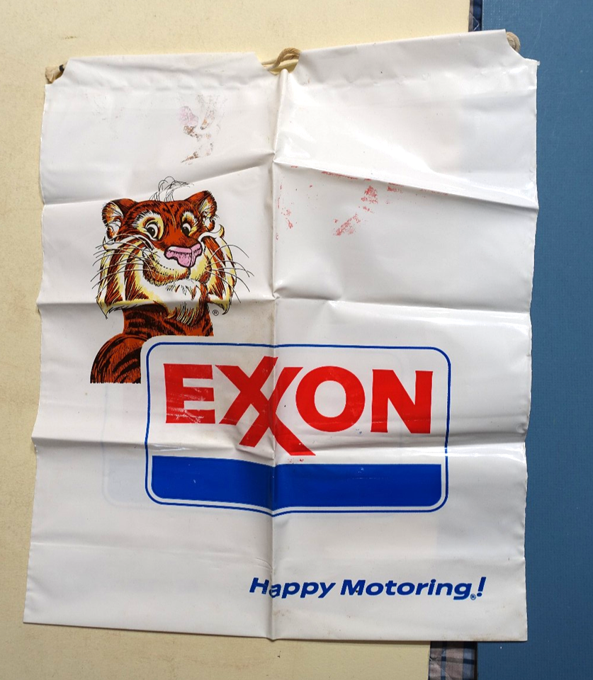 Vintage EXXON Drawstring Plastic Bag / Keychain FOB / (3) LG Decals ...