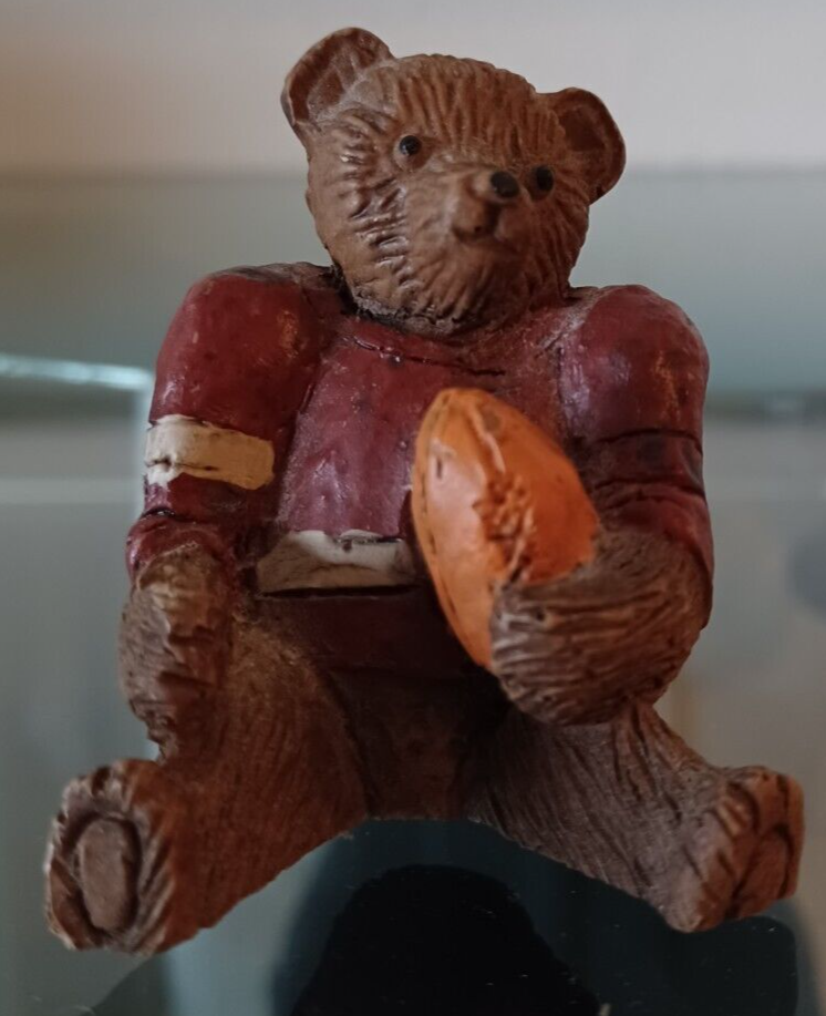 2 Resin Teddy Bears With Basketball And Football 2.2" Tall | eBay
