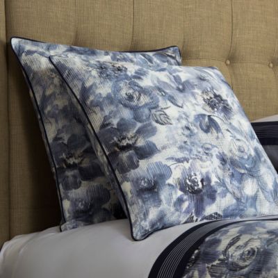 $320 NEW Frette 2 PC or 1 PC BLUEPRINT Floral Sham White Blue EURO 26 x ...
