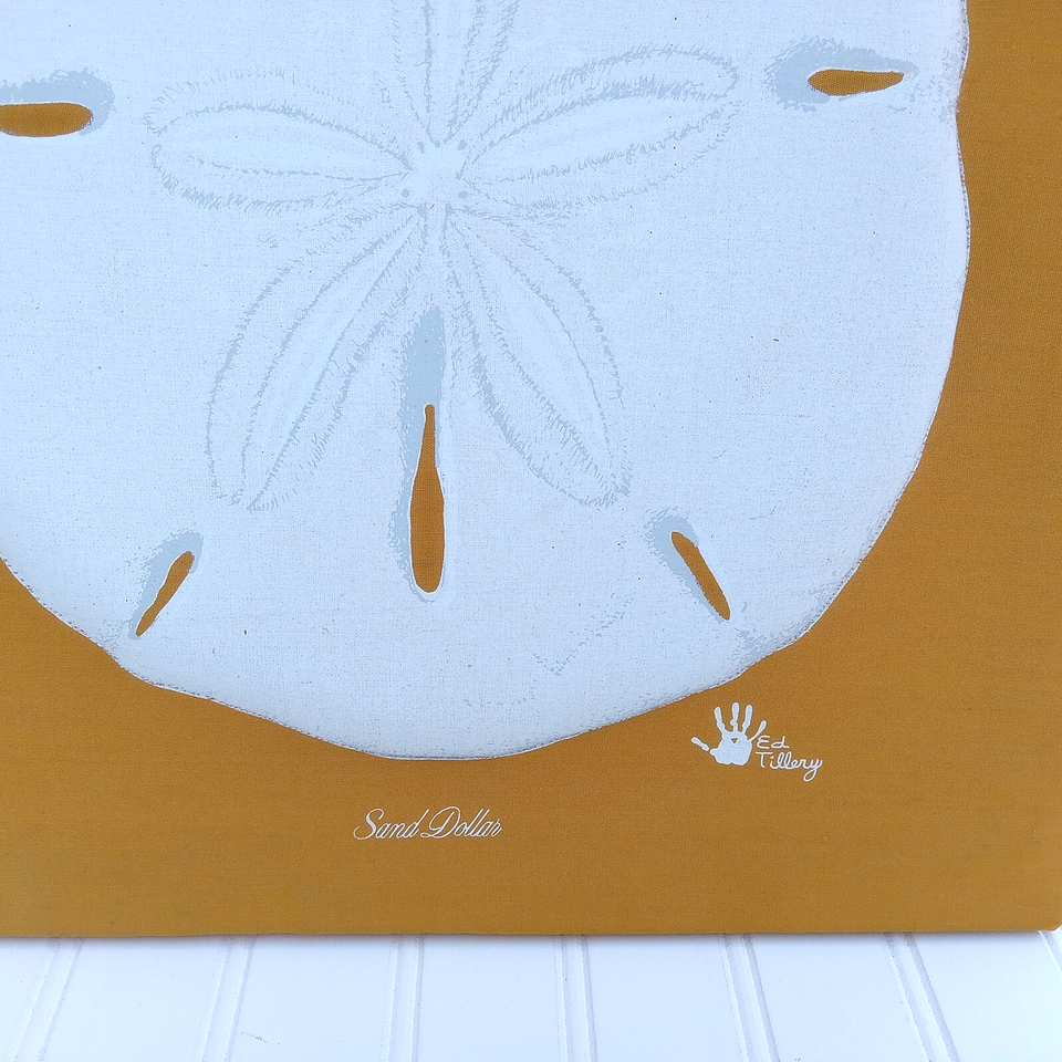 ED TILLERY Sand Dollar Shell Textile Wall Art Canvas Quilted Puffy ...