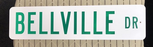 Authentic Retired Heavy Metal Double Sided Private Road Sign-BELLVILLE ...