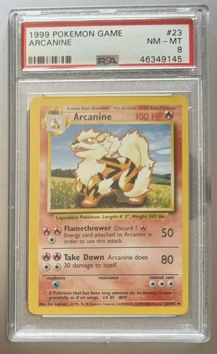 1999 Pokemon Base Set Arcanine 23/102 PSA 8 NM-MT | eBay