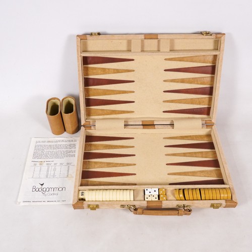 Vintage Cardinal Backgammon Board Game Set Folding Carry Case Bakelite ...