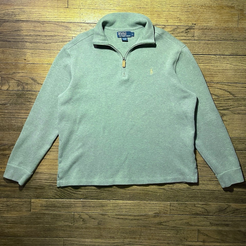 Polo Ralph Lauren Sage Green Quarter Zip - Men’s Large Vintage Preppy ...