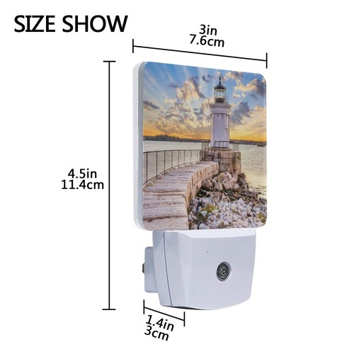 Lighthouse Navy Sea Night Light Plug in Set of 2 Ocean Beach | eBay