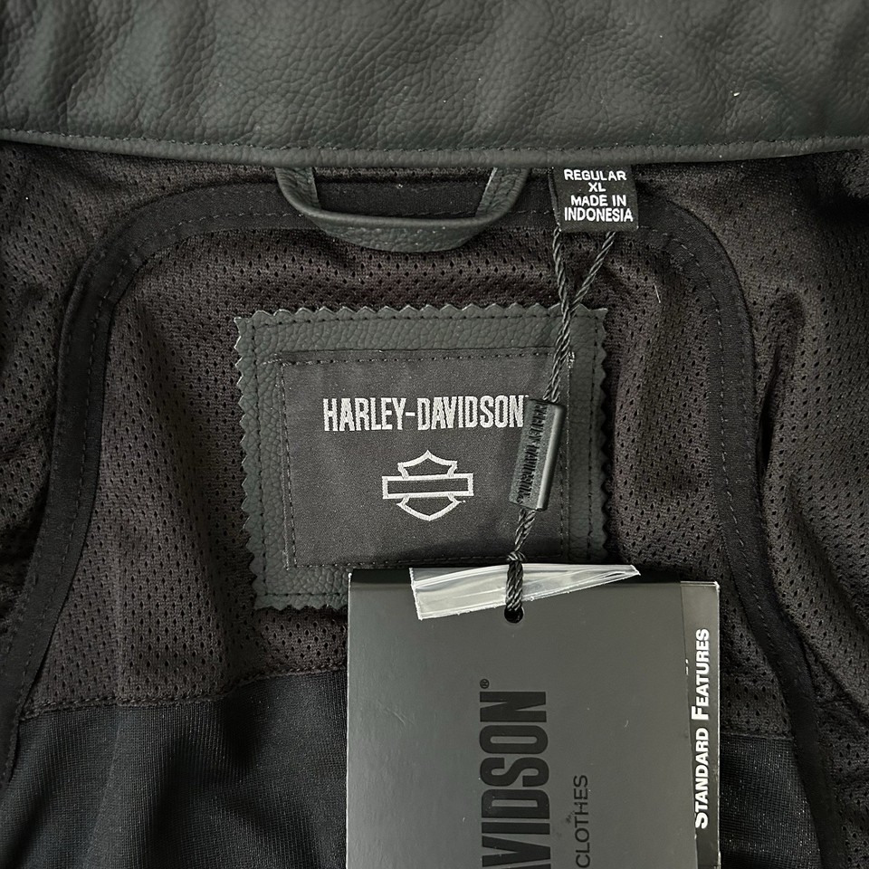 Harley-Davidson Endonia Leather Jacket Mens Size XL Black Yellow ...