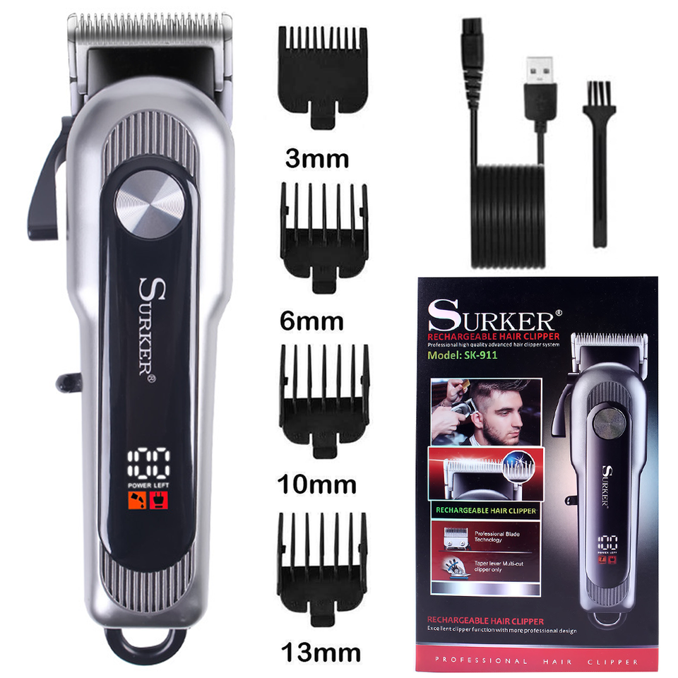SURKER Mens Hair Clippers Cordless 0.00mm Hair Trimmer Professional ...