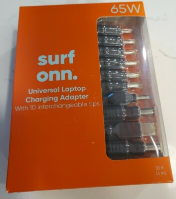 Surf Onn 65W Universal Laptop Charging ADAPTER 10 Interchangeable Tips ...