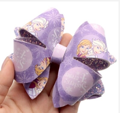 Pre-cut faux leather hair bow kits, 4 inch , PREMIUM DIY KIT Frozen ...