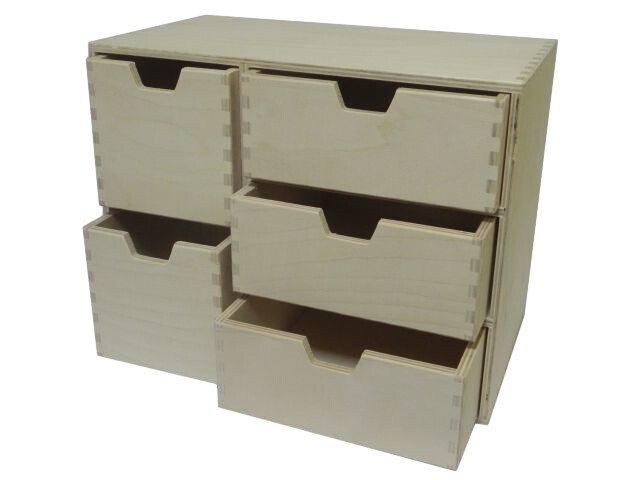 Wooden Drawer - Box Desktop Office Desk Storage Decoupage Unpainted 11 ...