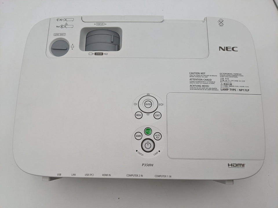 NEC P350W Projector Office Conference Room Business 3LCD 3500 Lumens ...