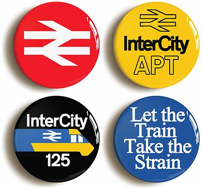 4 x BRITISH RAIL RAILWAYS INTERCITY BADGES BUTTONS PINS (1inch/25mm ...