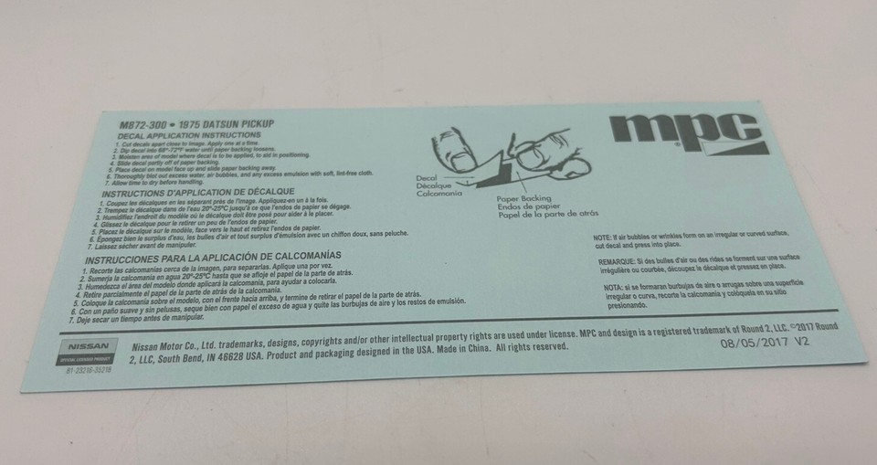 MPC Datsun Lil Hustler Original Decal Sheet 2017 reveal monogram | eBay