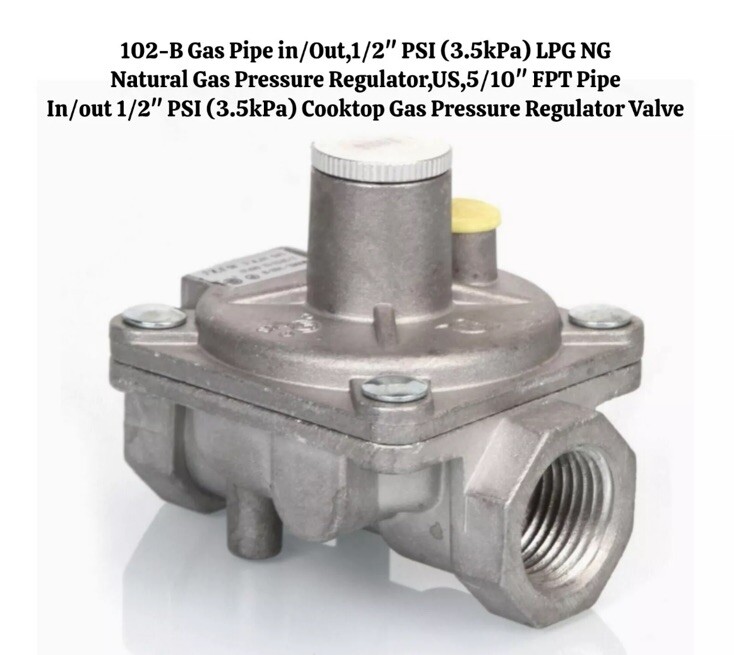 102-B Gas Pipe In/Out,1/2" PSI (3.5Kpa) LPG NG Natural Gas Pressure ...