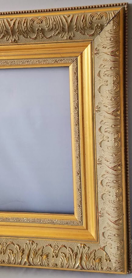 3-3/8 Soleil Embellished gold leaf panel wood picture frame scoop ...