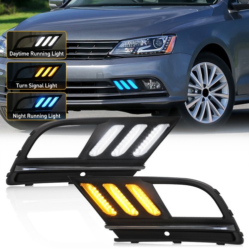 For VW Jetta Mk7 2015-2018 LED DRL Daytime Running Light Fog Lamp W ...