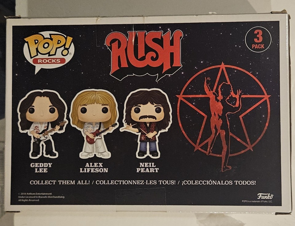 Funko Pop! Rocks Rush 3-Pack Vinyl Figures Geddy Lee Alex Lifeson Neil ...