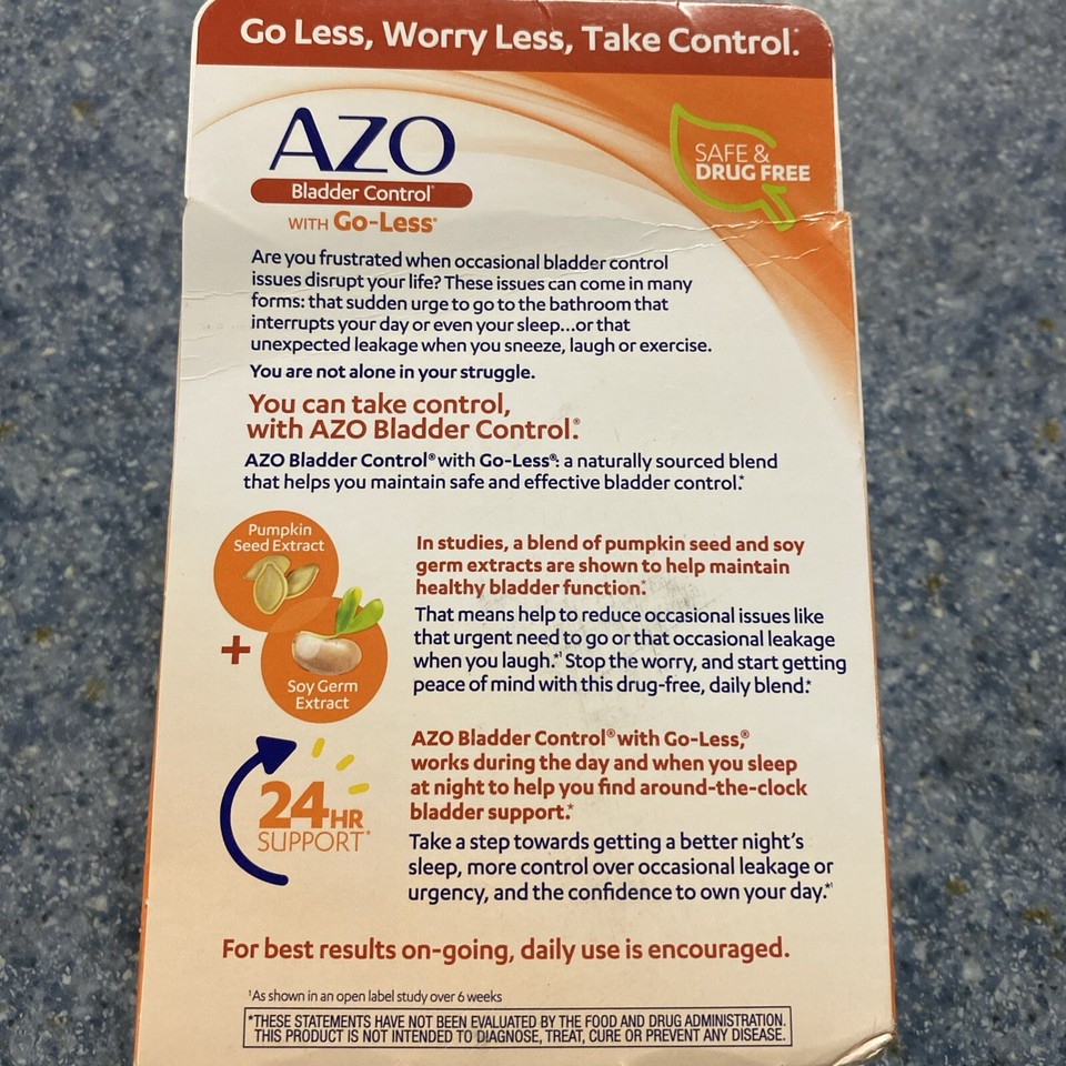 AZO Bladder Control with Go-Less for Occasional Urgency & Leakage, 54 ...