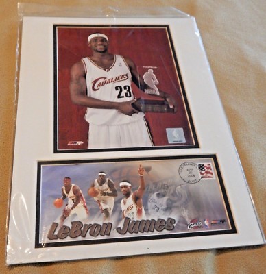 LeBRON JAMES- USPS FIRST DAY OF ISSUE 2004 STAMP & POSTER NBA ROOKIE ...