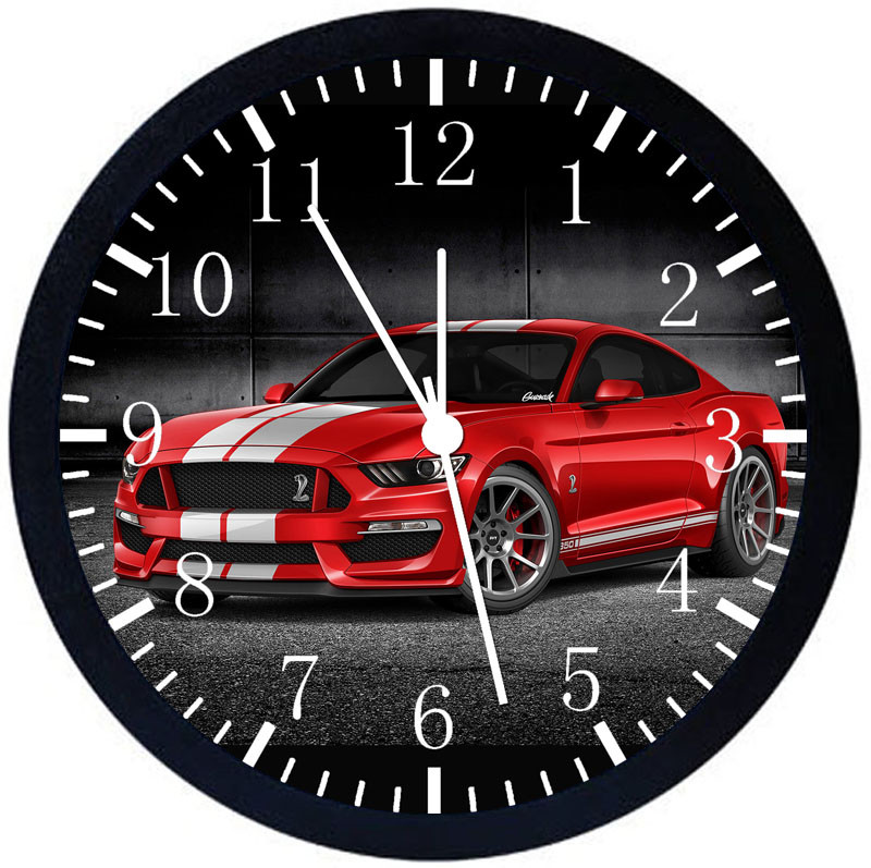 Mustang Black Frame Wall Clock Nice For Decor or Gifts E268 | eBay