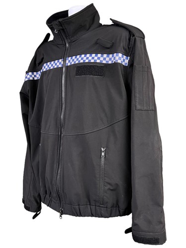 Ex Police Black Softshell Chequered Reflective Security Film Theatre ...